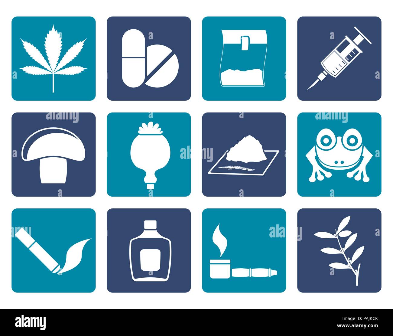 Flat Different kind of drug icons - vector icon set Stock Vector Image ...