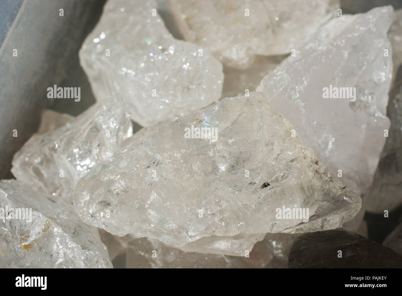 crystal quartz gem stone as natural mineral rock specimen Stock Photo ...