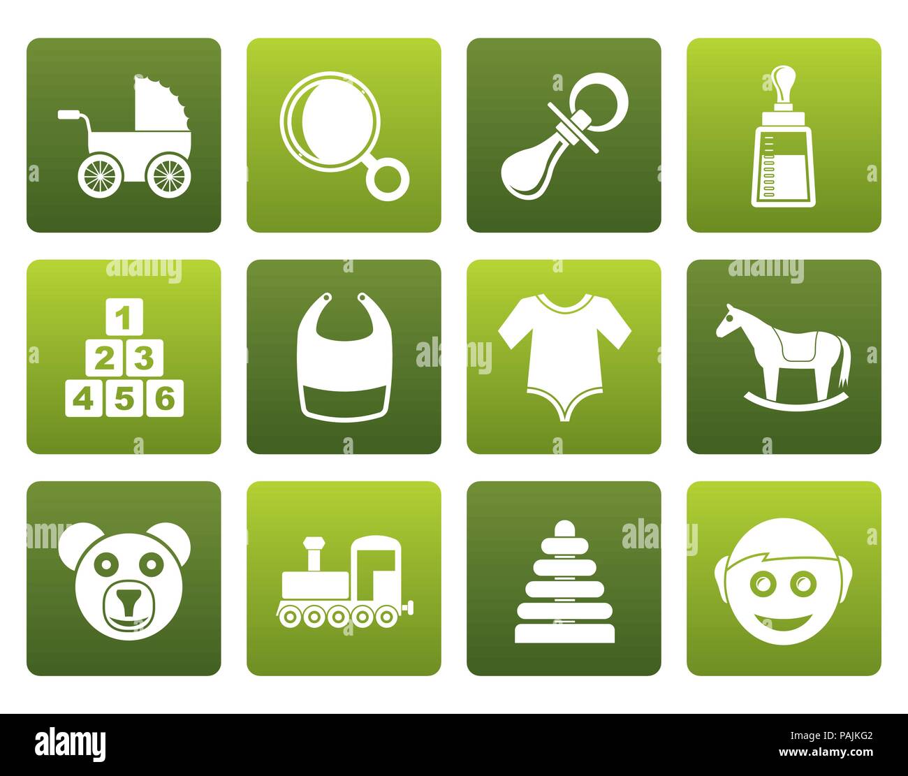 Flat baby and children icons - vector icon set Stock Vector Image & Art ...