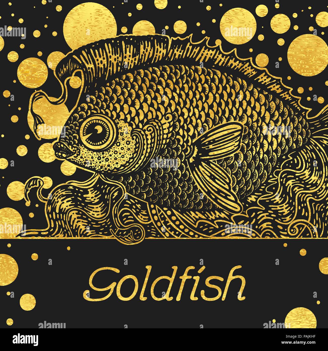 Banner with a gold fish Stock Vector Image & Art - Alamy