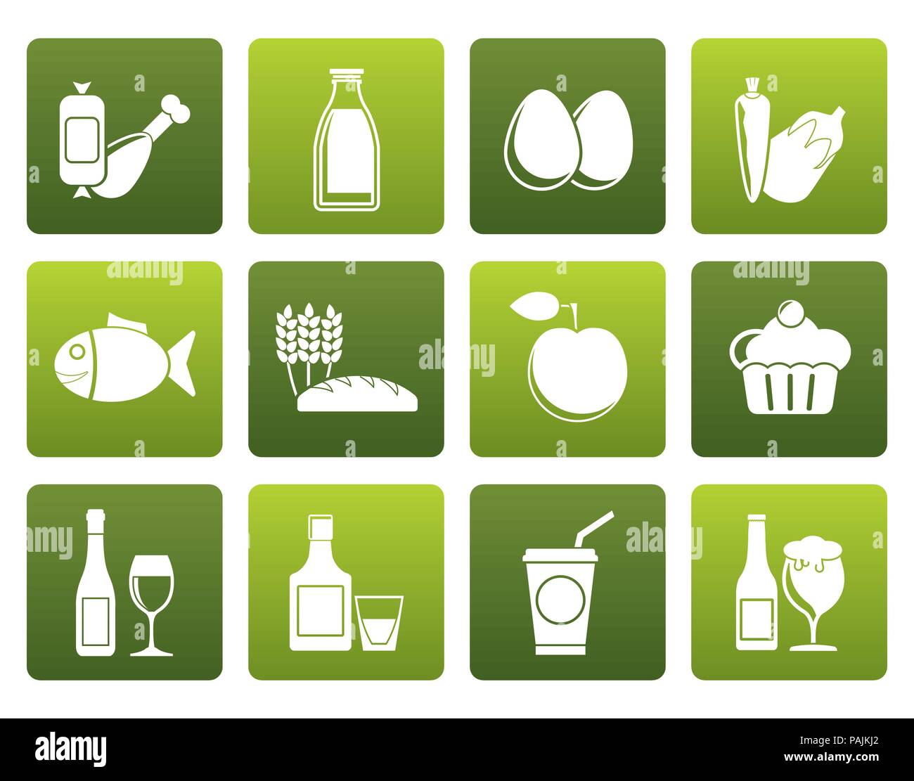 Flat Food, drink and Aliments icons - vector icon set Stock Vector ...