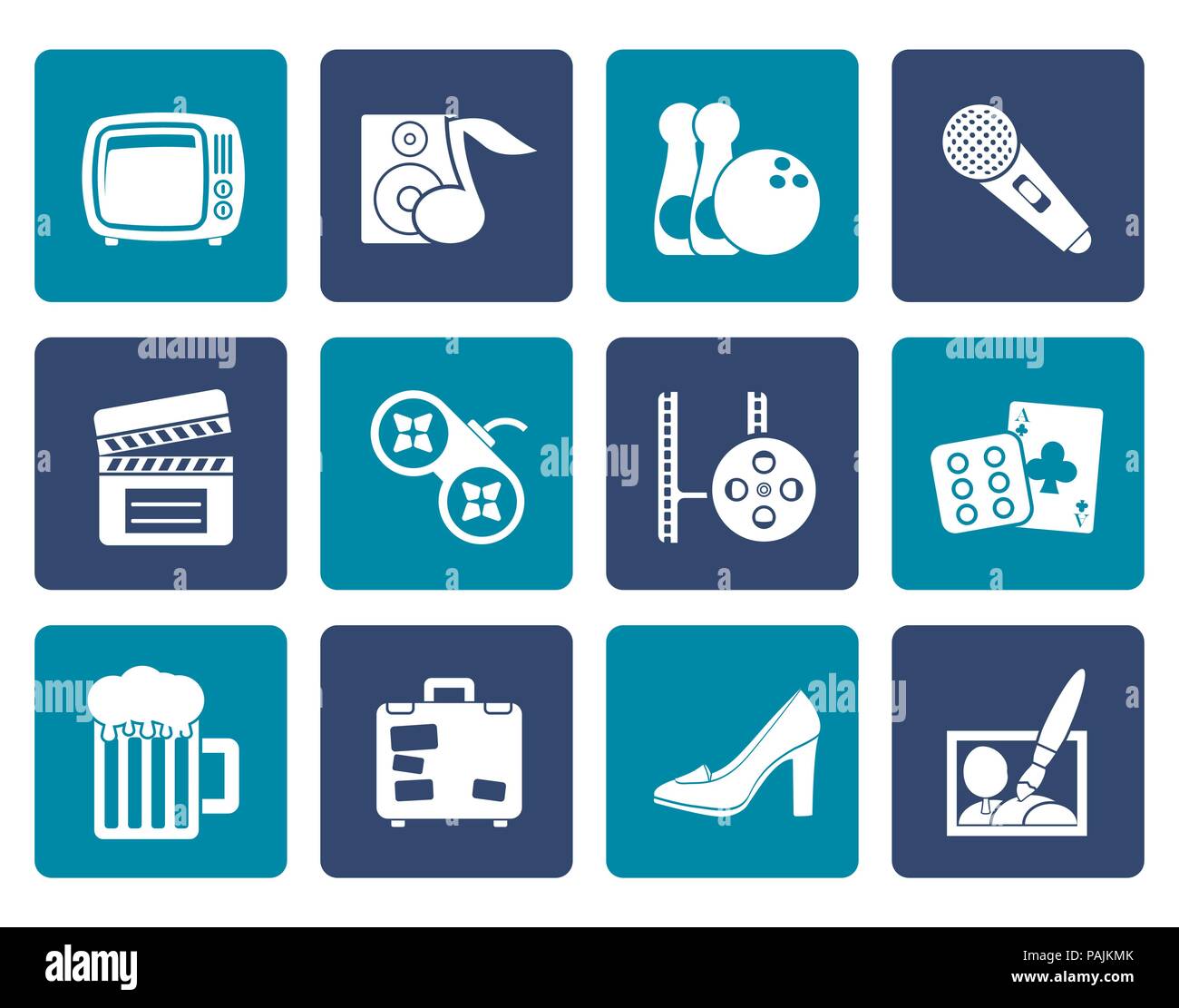 Flat Leisure activity and objects icons - vector icon set Stock Vector ...