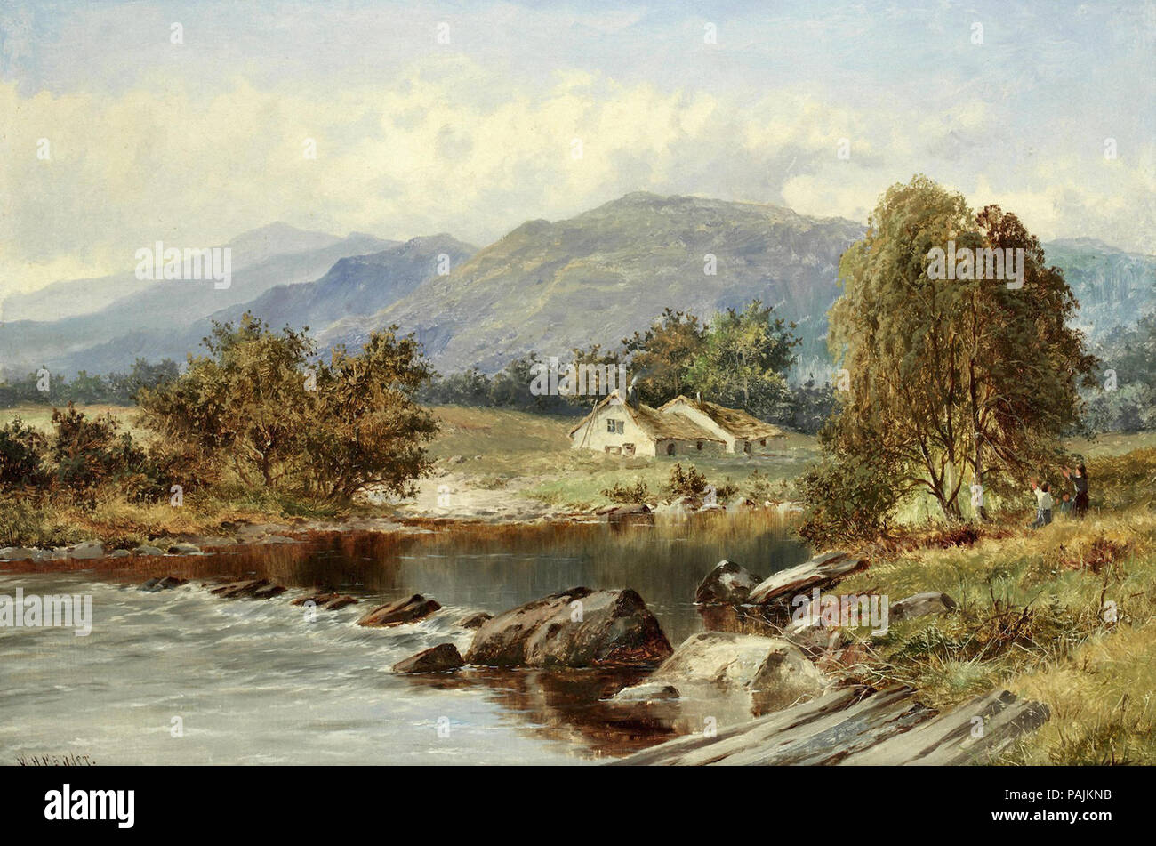 Mander William Henry - River Landscape 1 Stock Photo - Alamy