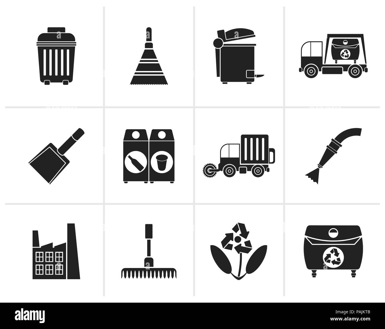 Black Cleaning Industry and environment Icons - vector icon set Stock ...