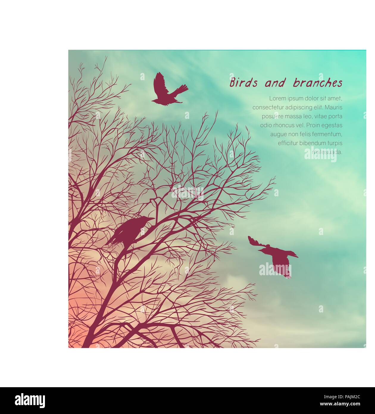 Crows and tree banner Stock Vector Image & Art - Alamy