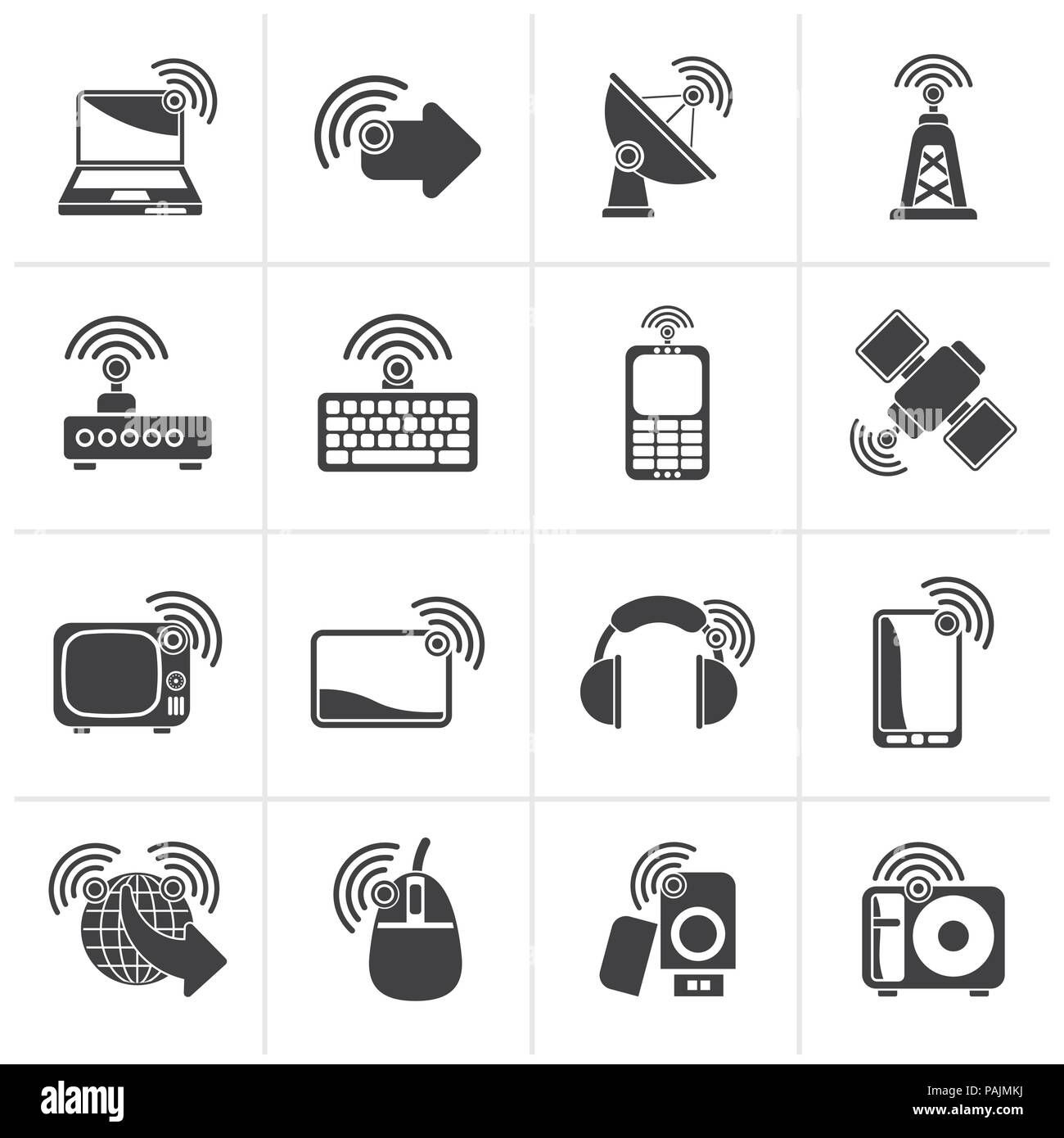 Satellite phone vector vectors Black and White Stock Photos & Images ...