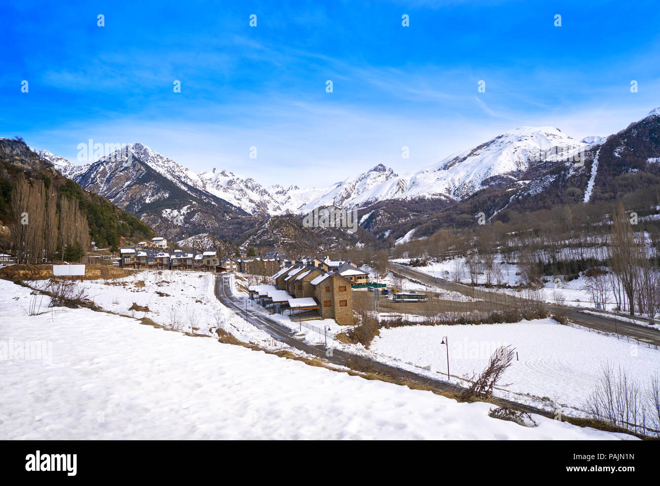 Panticosa snow skyline in Huesca Pyrenees of Spain Stock Photo - Alamy