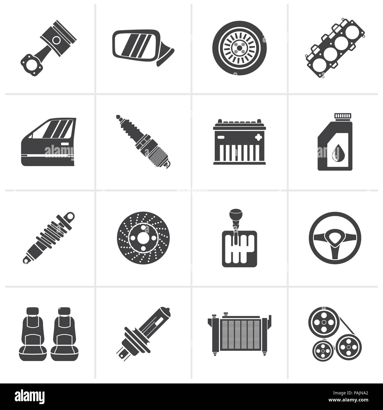 Computer parts icons black Black and White Stock Photos & Images - Alamy