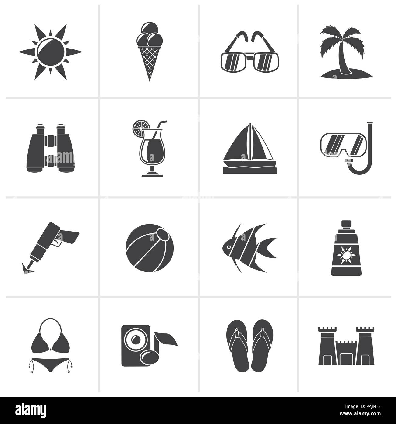 Black sand beaches Stock Vector Images - Alamy