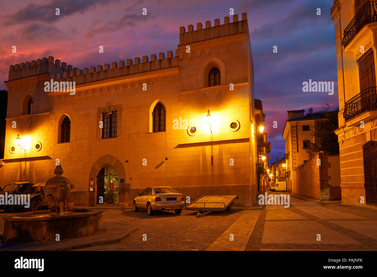Rubielos de Mora village in Teruel Spain located on Gudar Javalambre ...