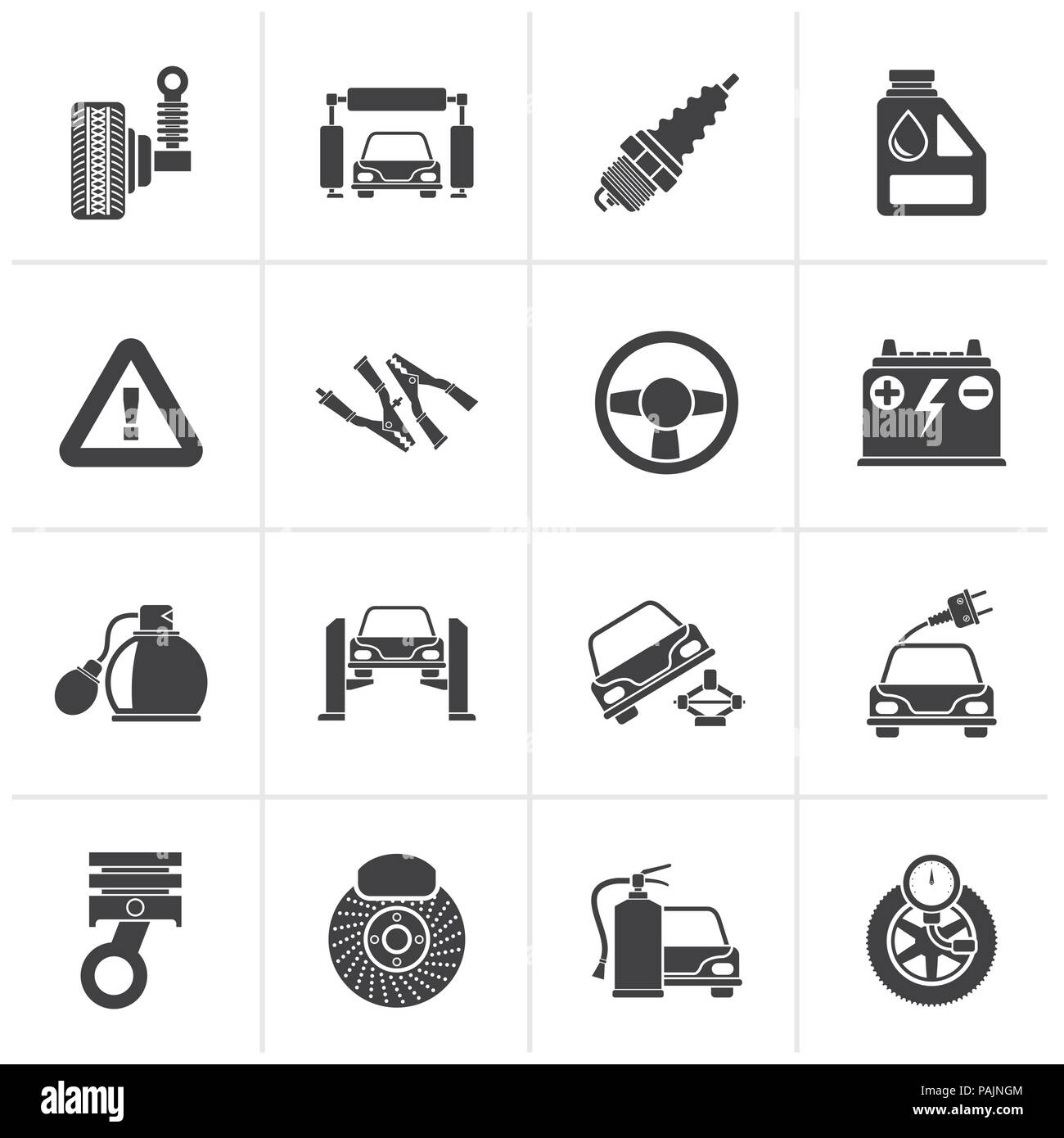 Black Car and road services icons - vector icon set Stock Vector Image ...
