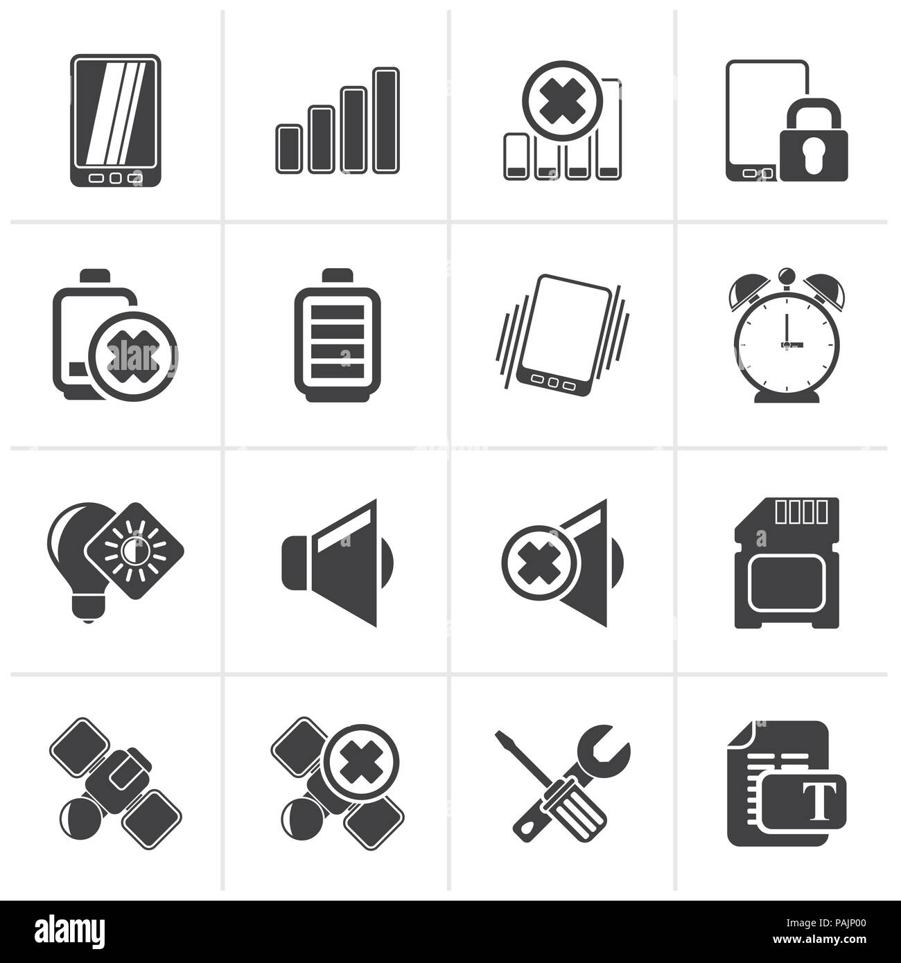 Black Mobile Phone sign icons - vector icon set Stock Vector Image ...