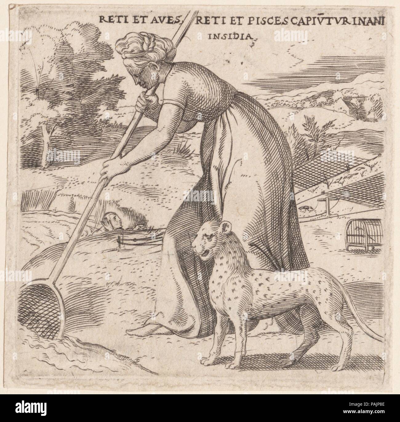 Entrapment. Artist: Engraved by Enea Vico (Italian, Parma 1523-1567 ...