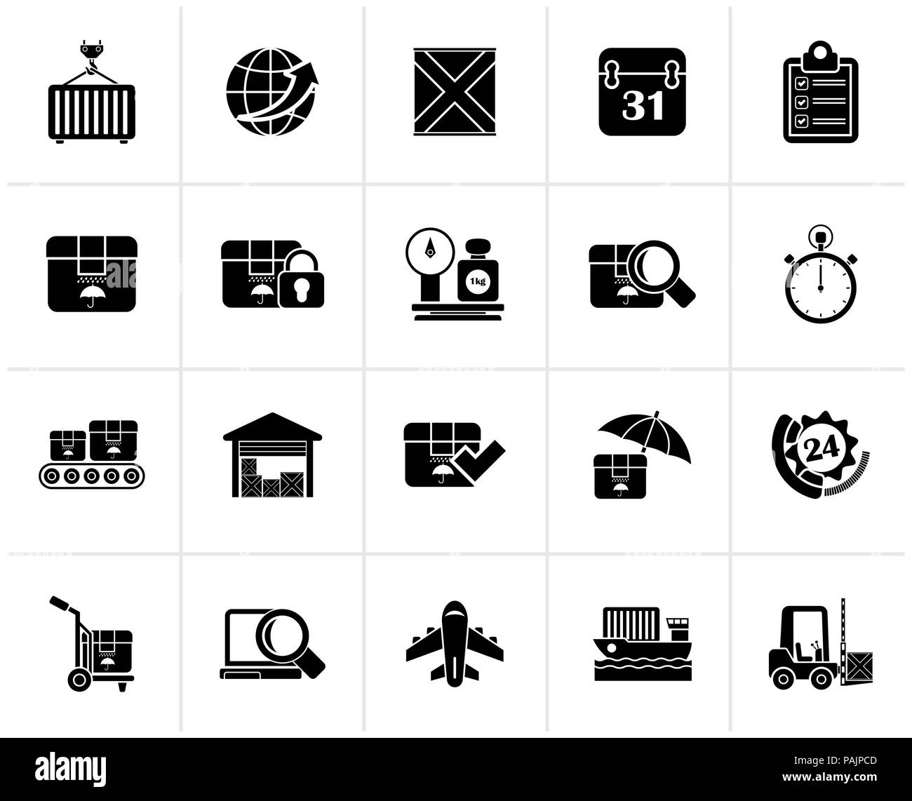 Black Logistic and Shipping icons - vector icon set Stock Vector Image ...