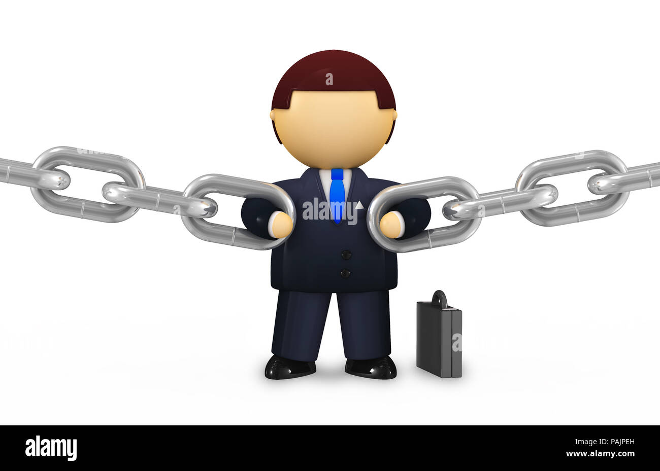 Powerful businessman holding chains Stock Photo - Alamy