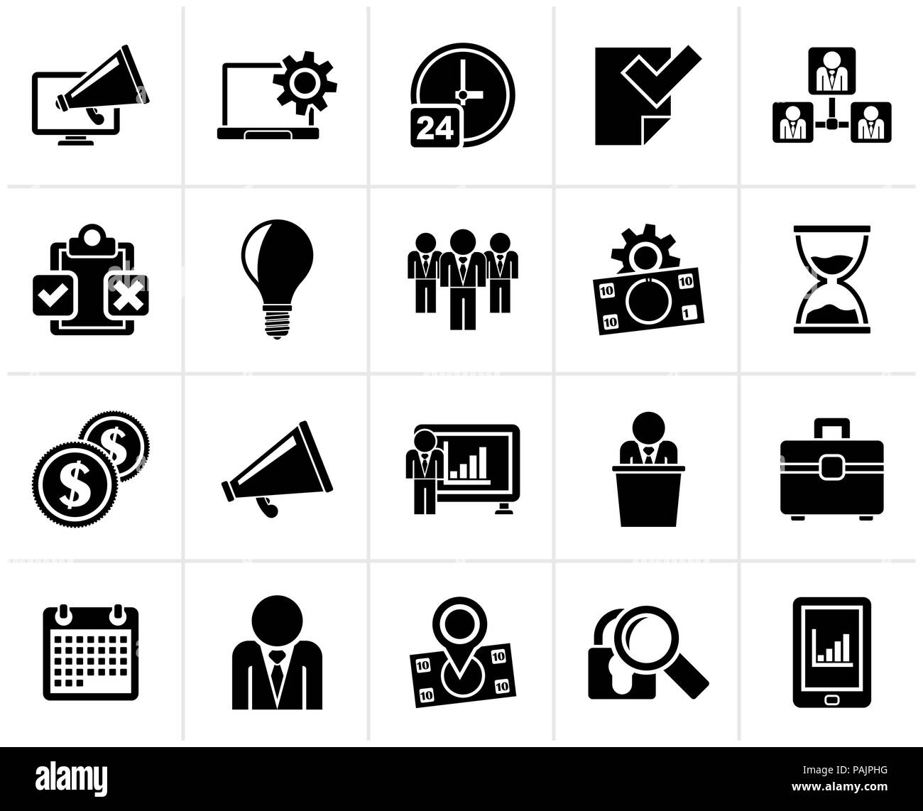 Black Business management concept icons - vector icon set Stock Vector ...