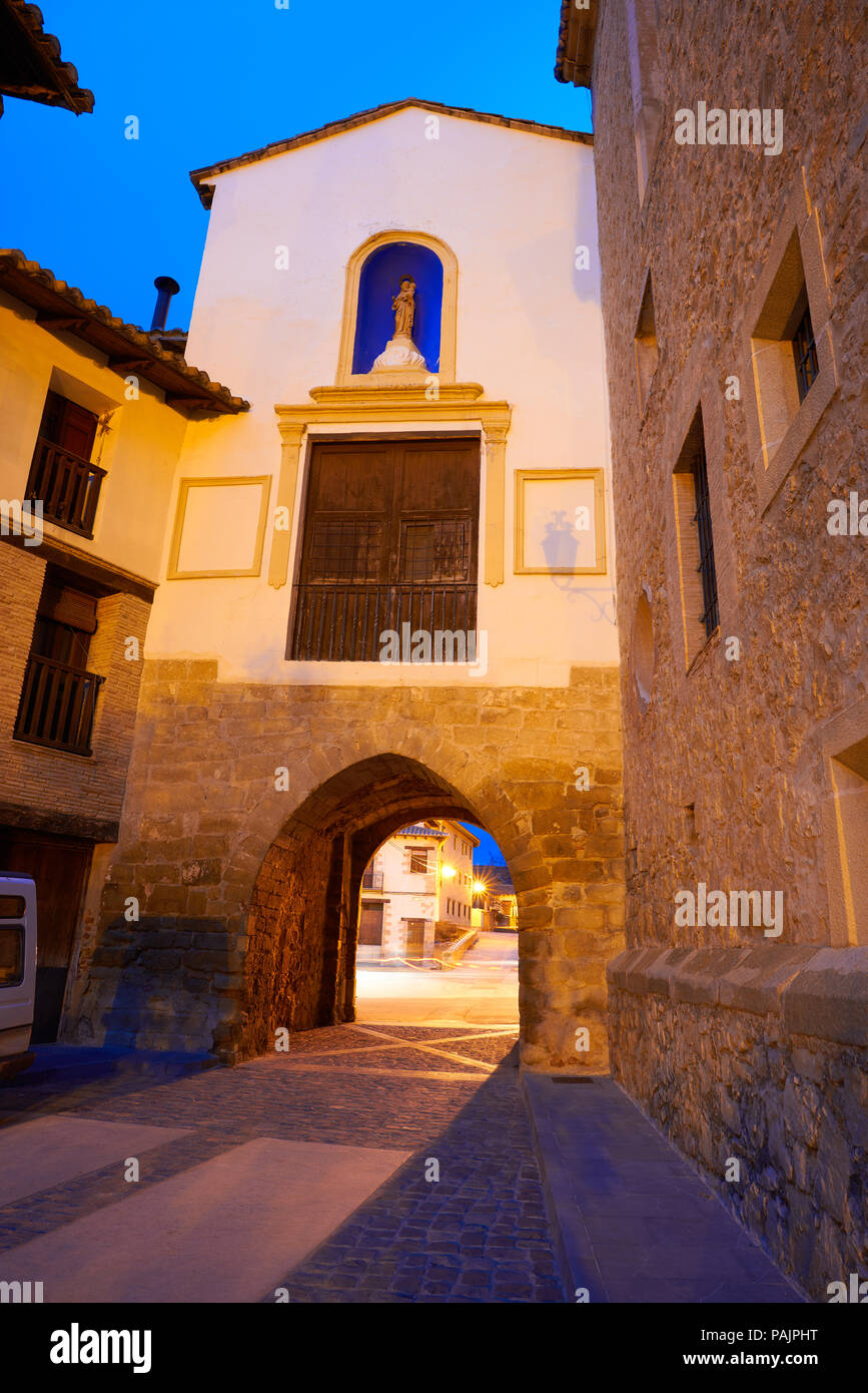 Rubielos de Mora village in Teruel Spain located on Gudar Javalambre ...