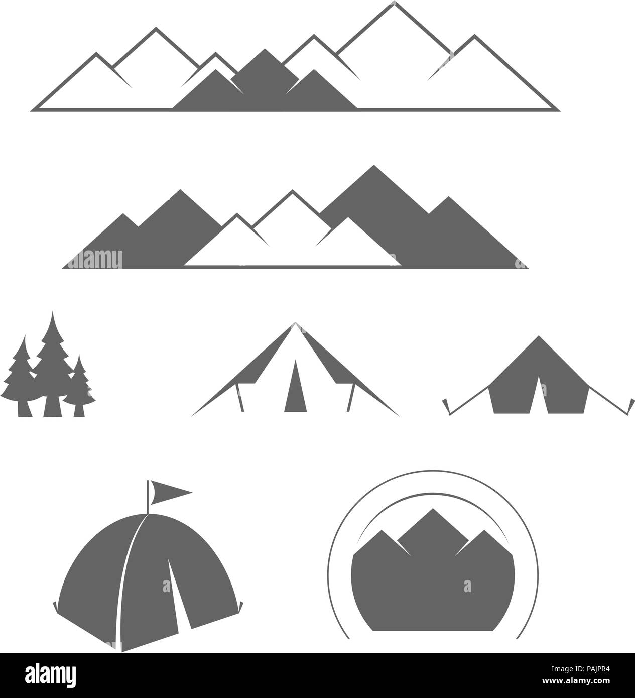 Camping, Outdoor or Mountain Adventure and Forest Expeditions. Alpine ...