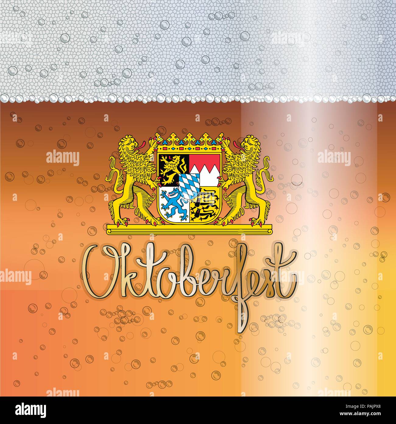Oktoberfest Beer Festival Bavarian gold yellow drops background Stock ...