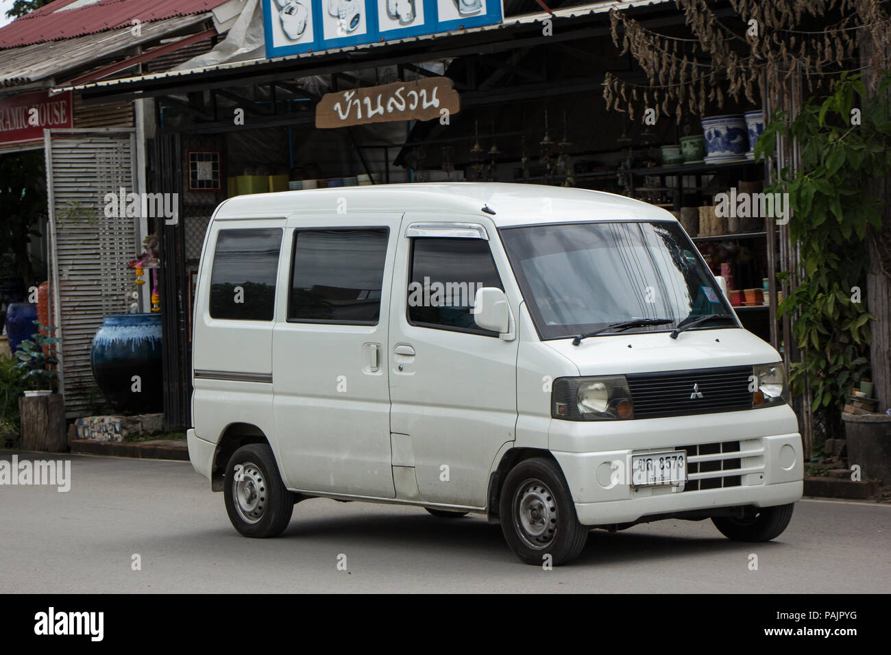 Chiangmai, Thailand - July 13 2018: Private Mitsubishi Minicab Van Car ...