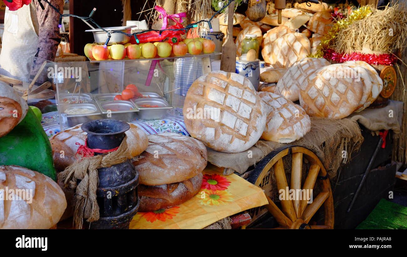 Bread stand homemade Stock Photo - Alamy