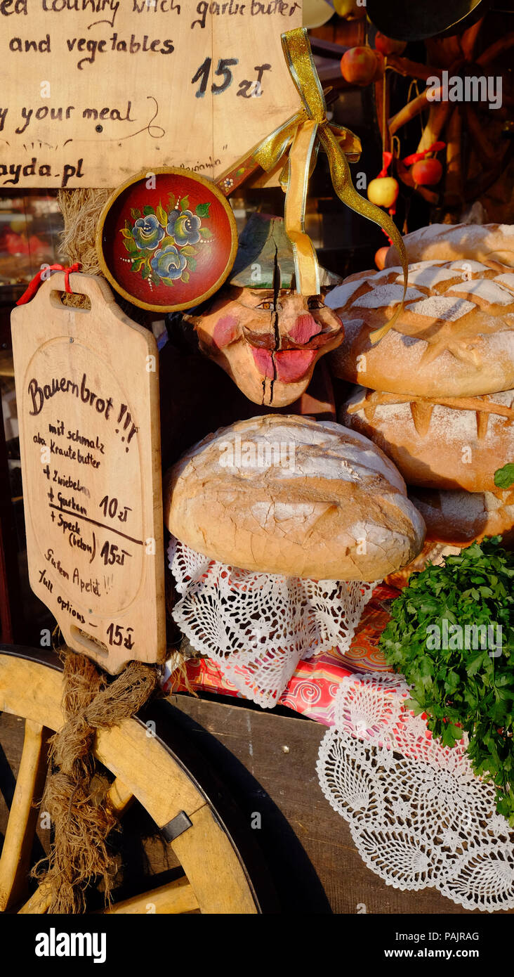 Bread stand homemade Stock Photo - Alamy
