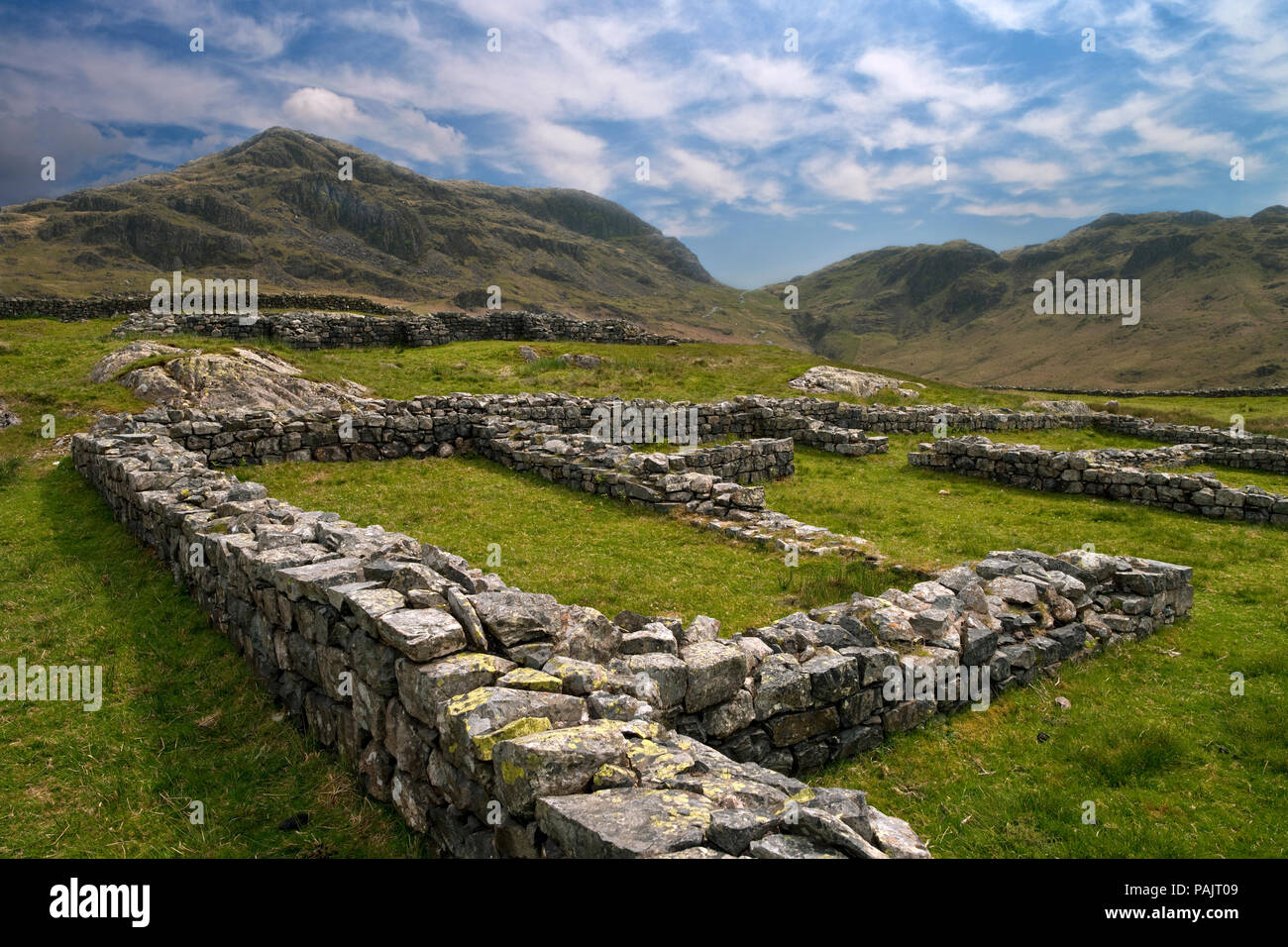 Ruins of Hardknott Roman Fort Mediobogdum and Pass Lake District ...