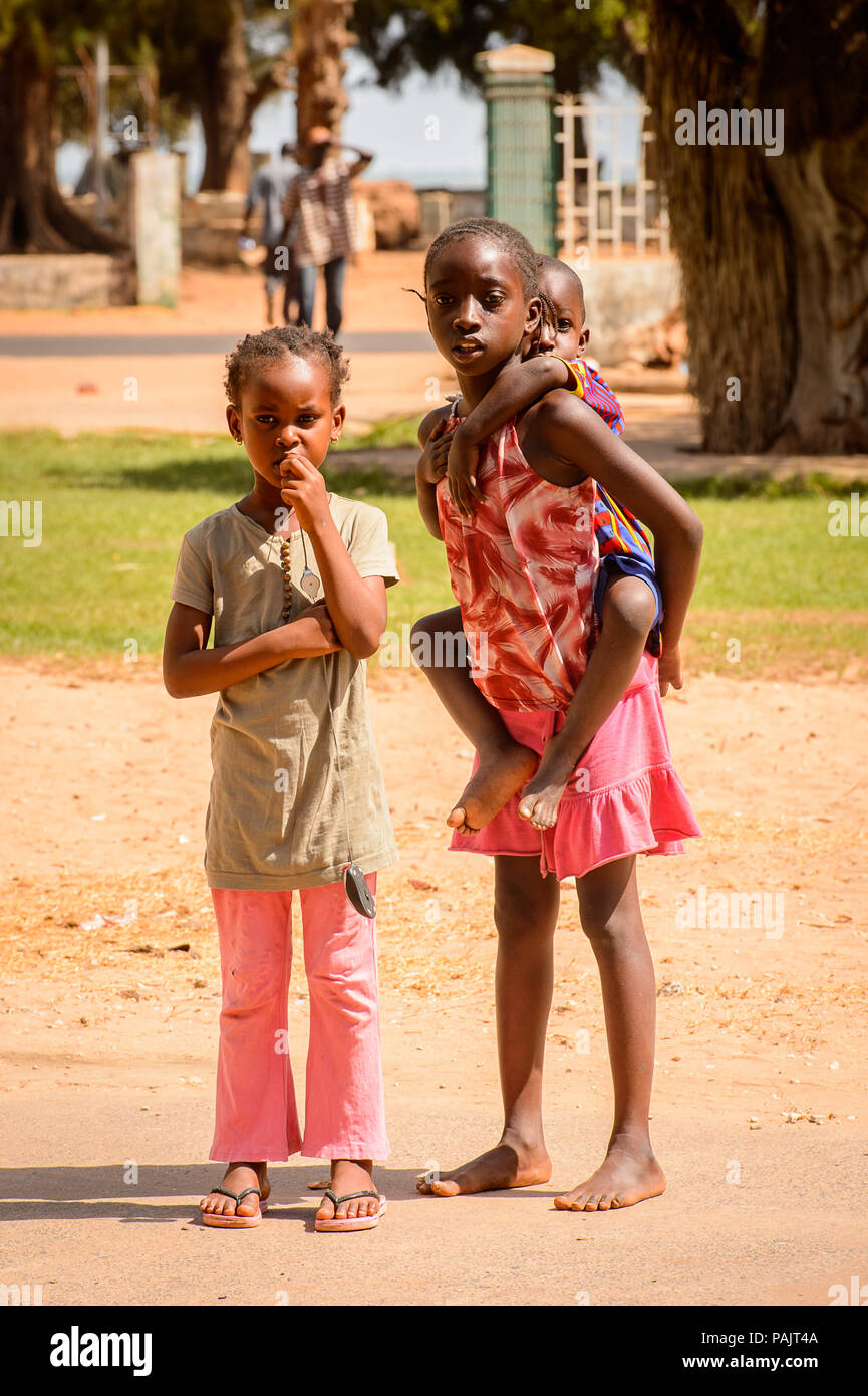 BANJUL, GAMBIA - MAR 14, 2013: Unidentified Gambian girls play in the ...