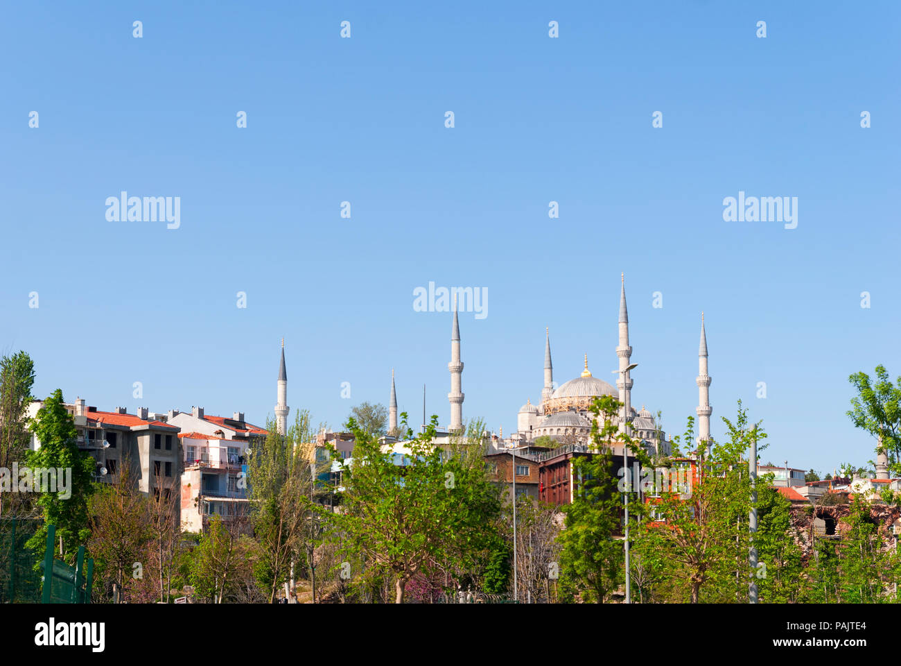 Blue mosque, View from the Bosphorus promenade, Istanbul, Turkey Stock ...
