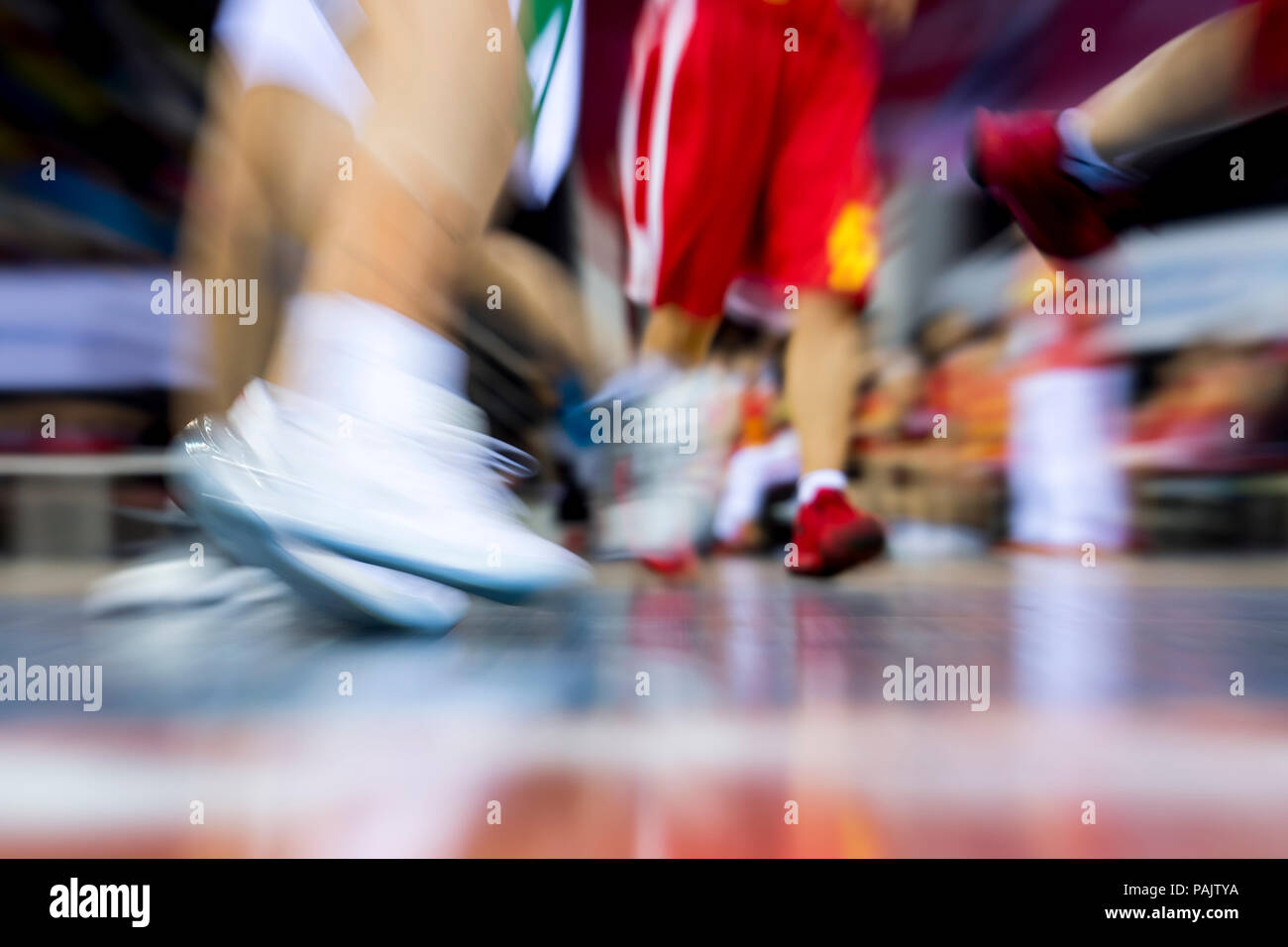 absract zoom in moving basketball game Stock Photo - Alamy