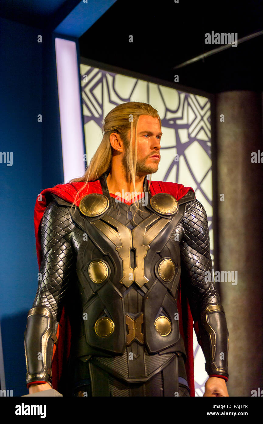 SHANGHAI, CHINA - APR 3, 2016: Chris Hemsworth as Thor at the Shanghai ...