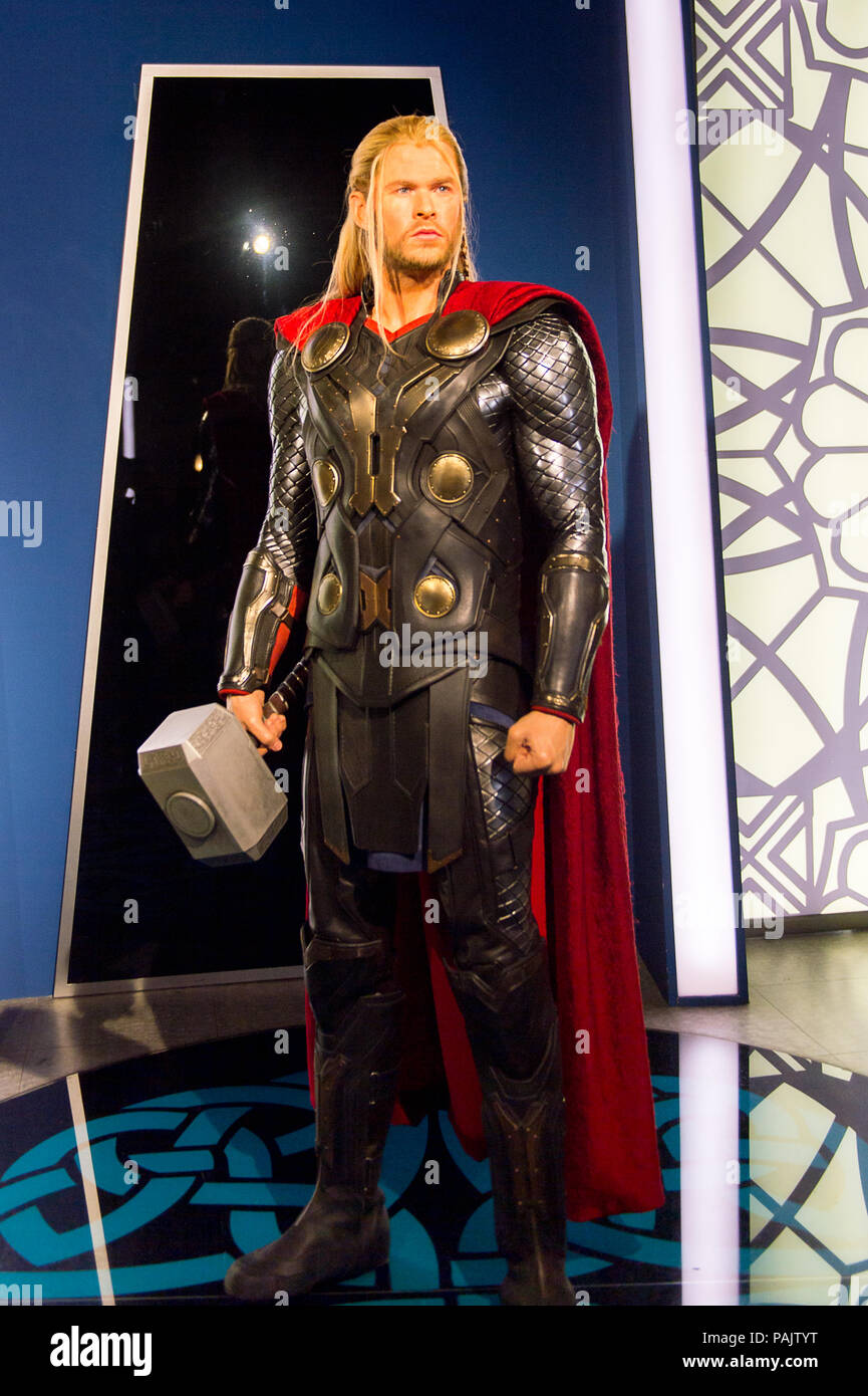 SHANGHAI, CHINA - APR 3, 2016: Chris Hemsworth as Thor at the Shanghai ...