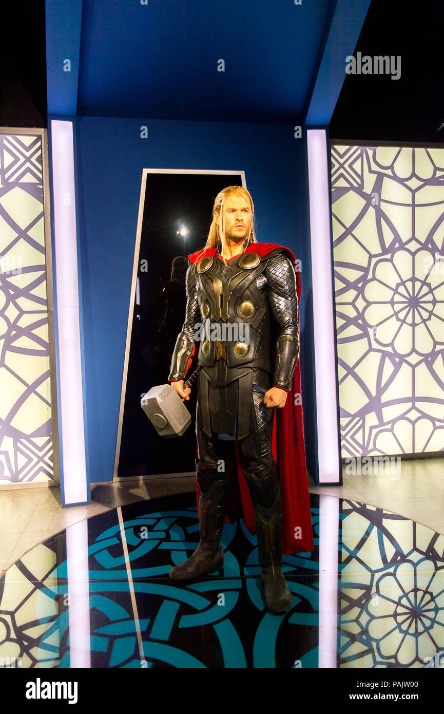 SHANGHAI, CHINA - APR 3, 2016: Chris Hemsworth as Thor at the Shanghai ...
