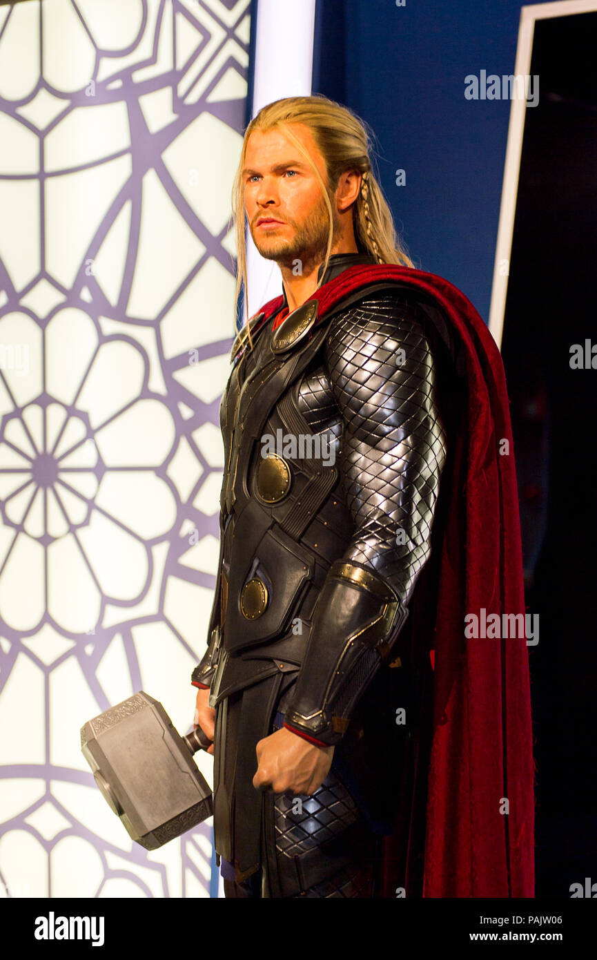 SHANGHAI, CHINA - APR 3, 2016: Chris Hemsworth as Thor at the Shanghai ...