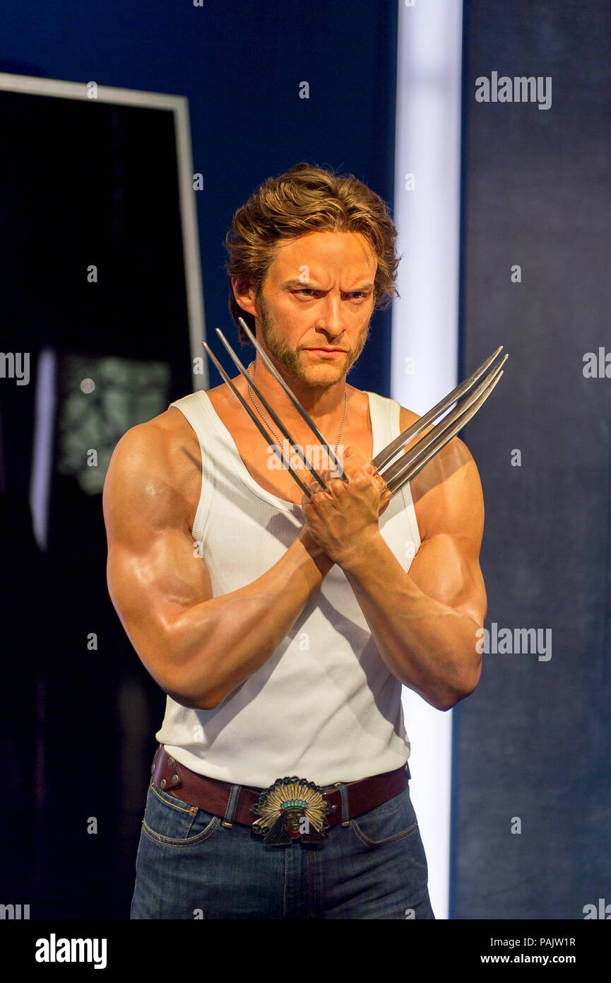 SHANGHAI, CHINA - APR 3, 2016: Hugh Jackman as the Wolverine at the ...