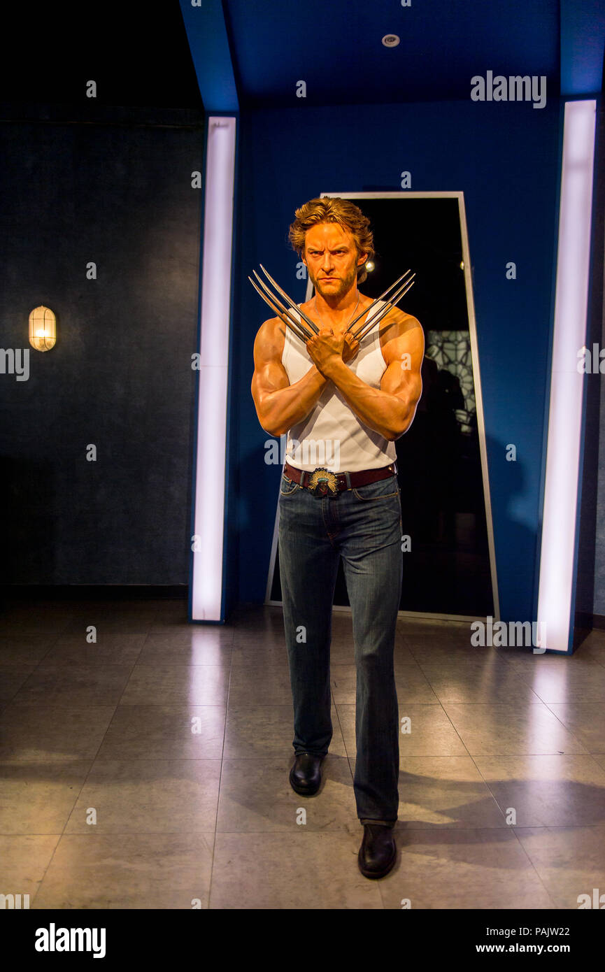 SHANGHAI, CHINA - APR 3, 2016: Hugh Jackman as the Wolverine at the ...