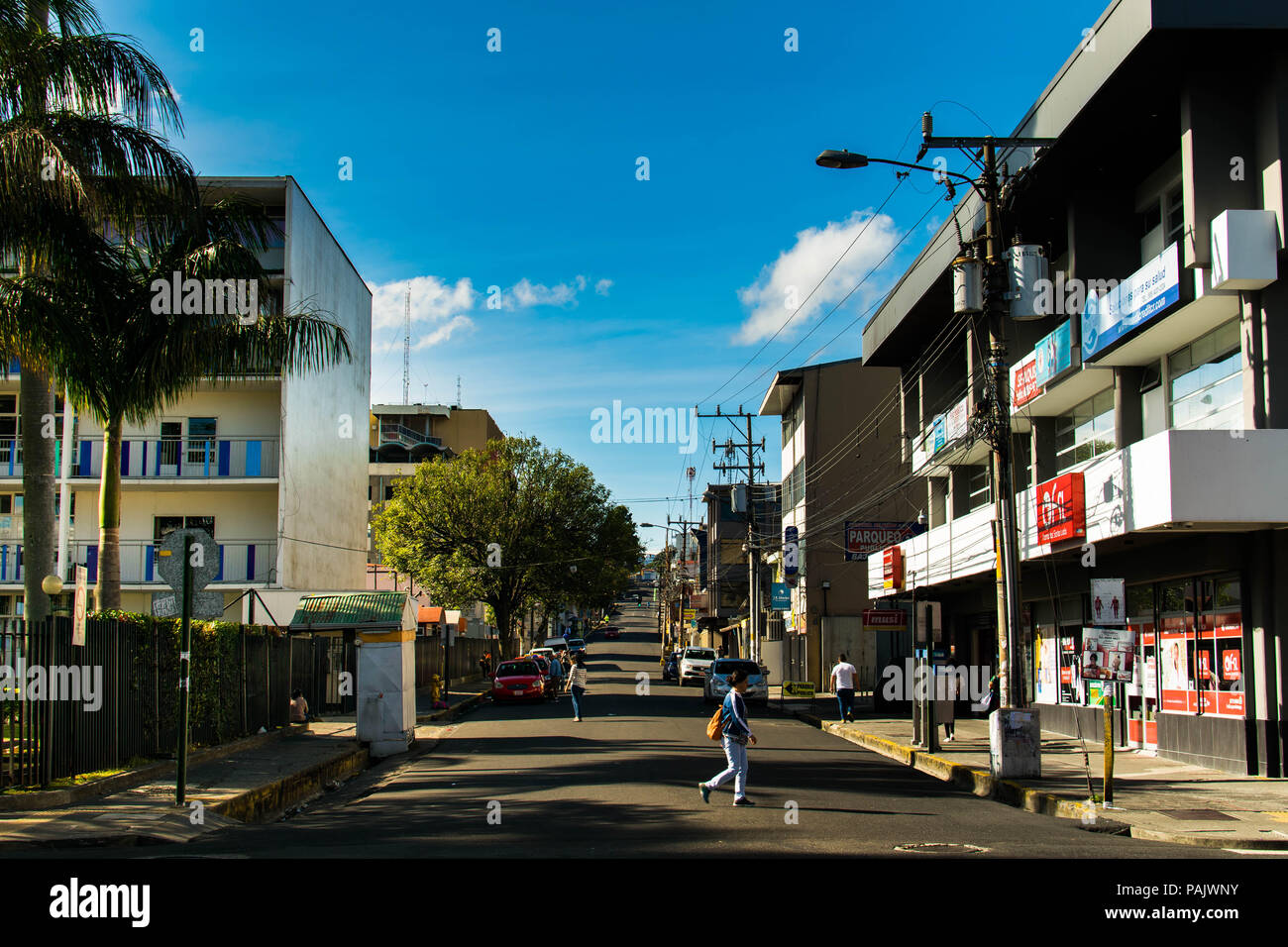 San Jose, Costa Rica. February 18, 2018. An empty street in the early ...