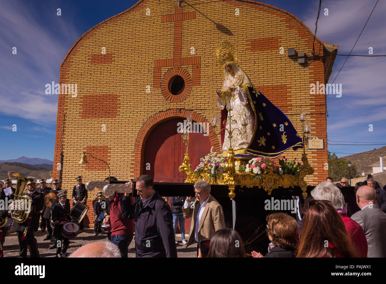 Spanish Church. a small rural town in Spain celebrates Semana Santa ...