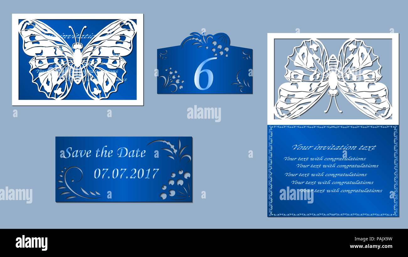 Vector illustration postcard. Invitation and greeting card with ...