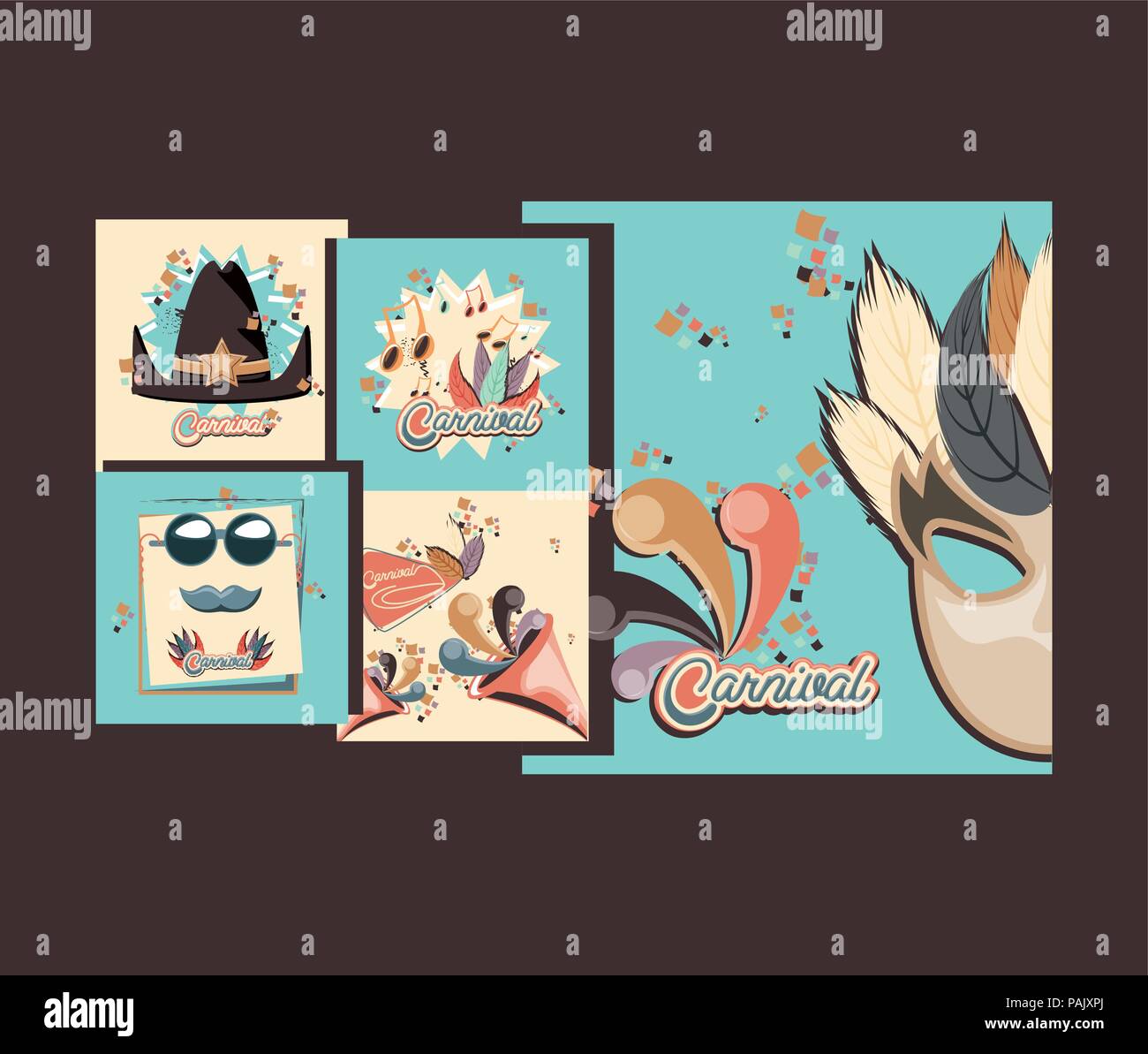 carnival set collection icons vector illustration design Stock Vector ...