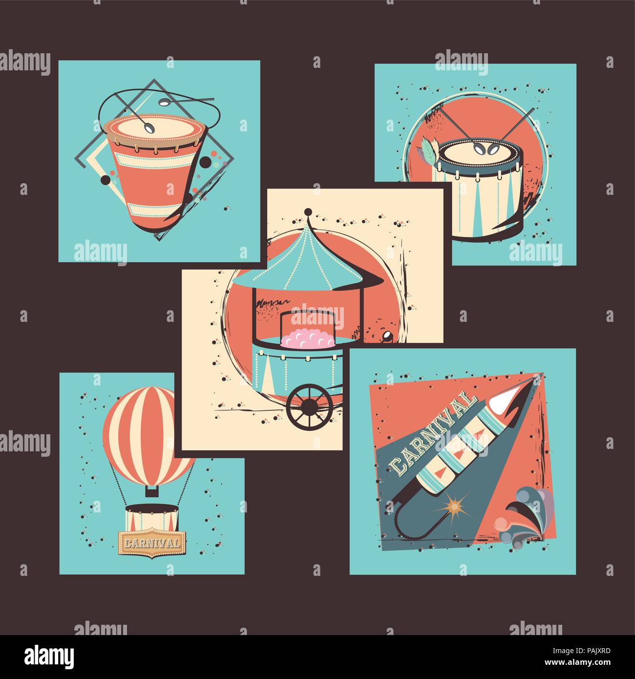 carnival set collection icons vector illustration design Stock Vector ...