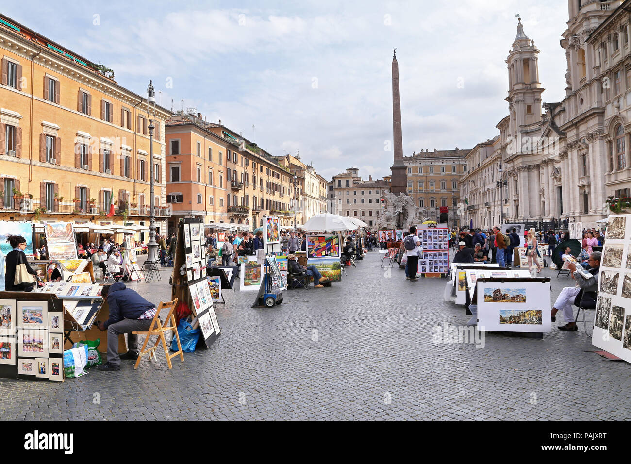 ROME, ITALY - APRIL 19, 2015: Piazza Navona on April 19, 2015. Piazza ...