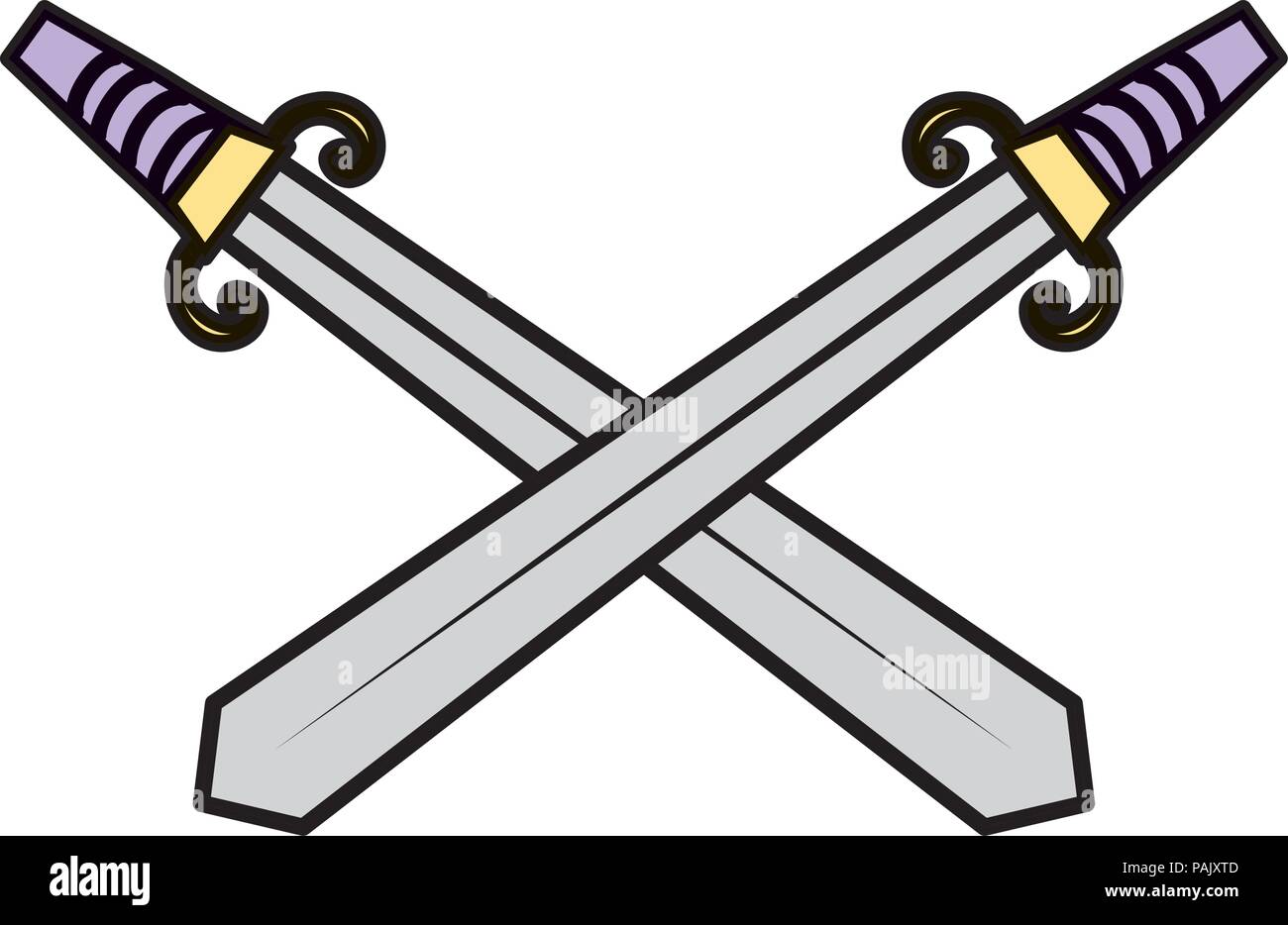 color swords medieval weapon steel design Stock Vector Image & Art - Alamy