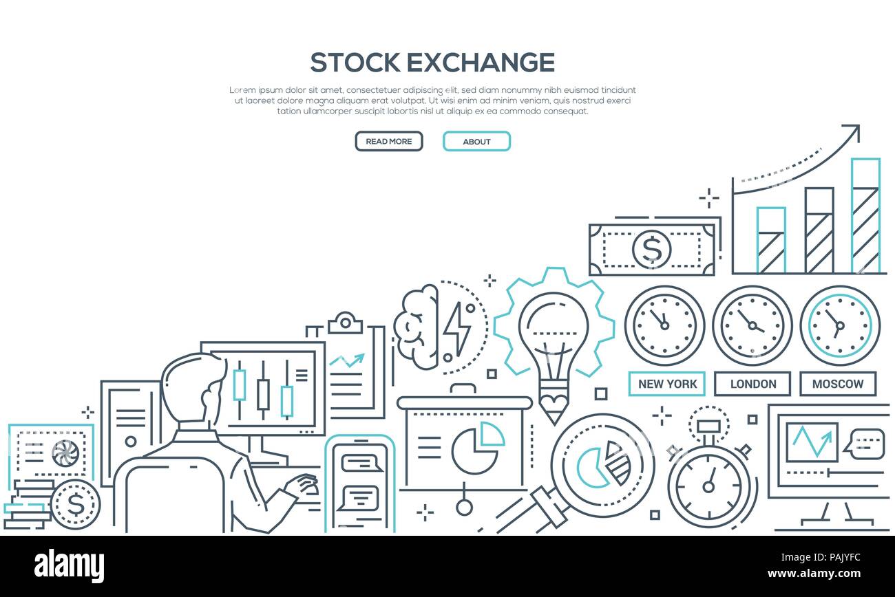 Stock exchange - modern line design style illustration Stock Vector ...