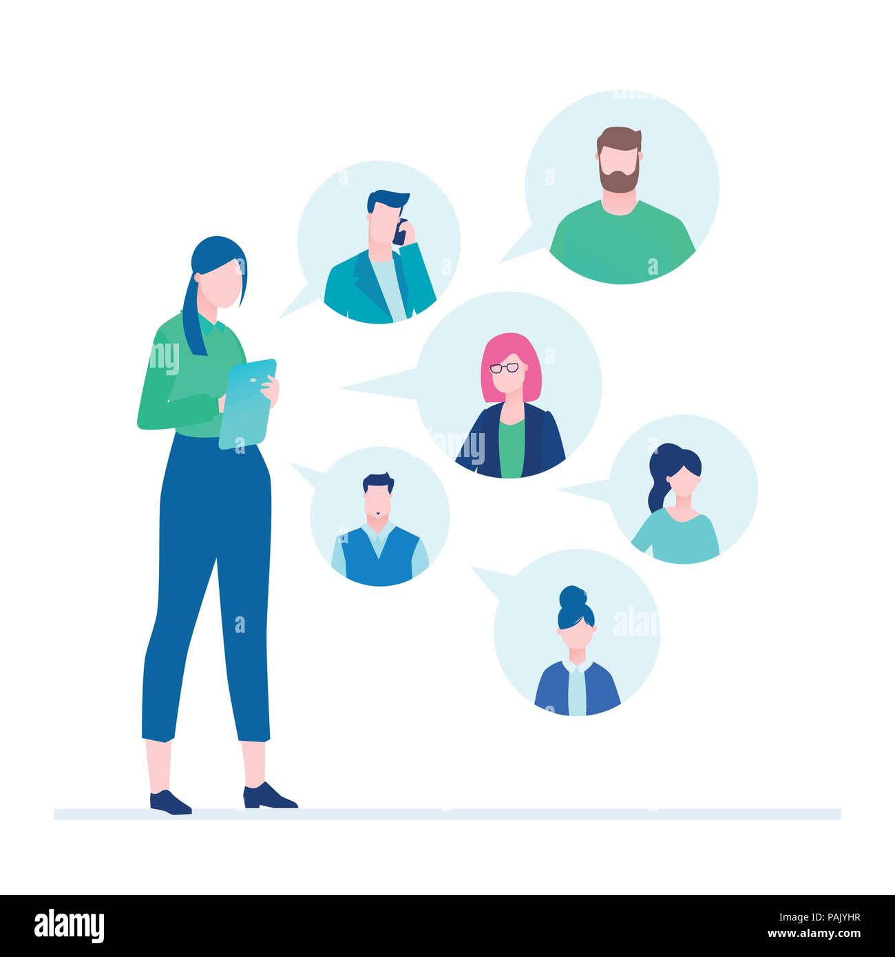 Office chat - flat design style illustration Stock Vector Image & Art ...