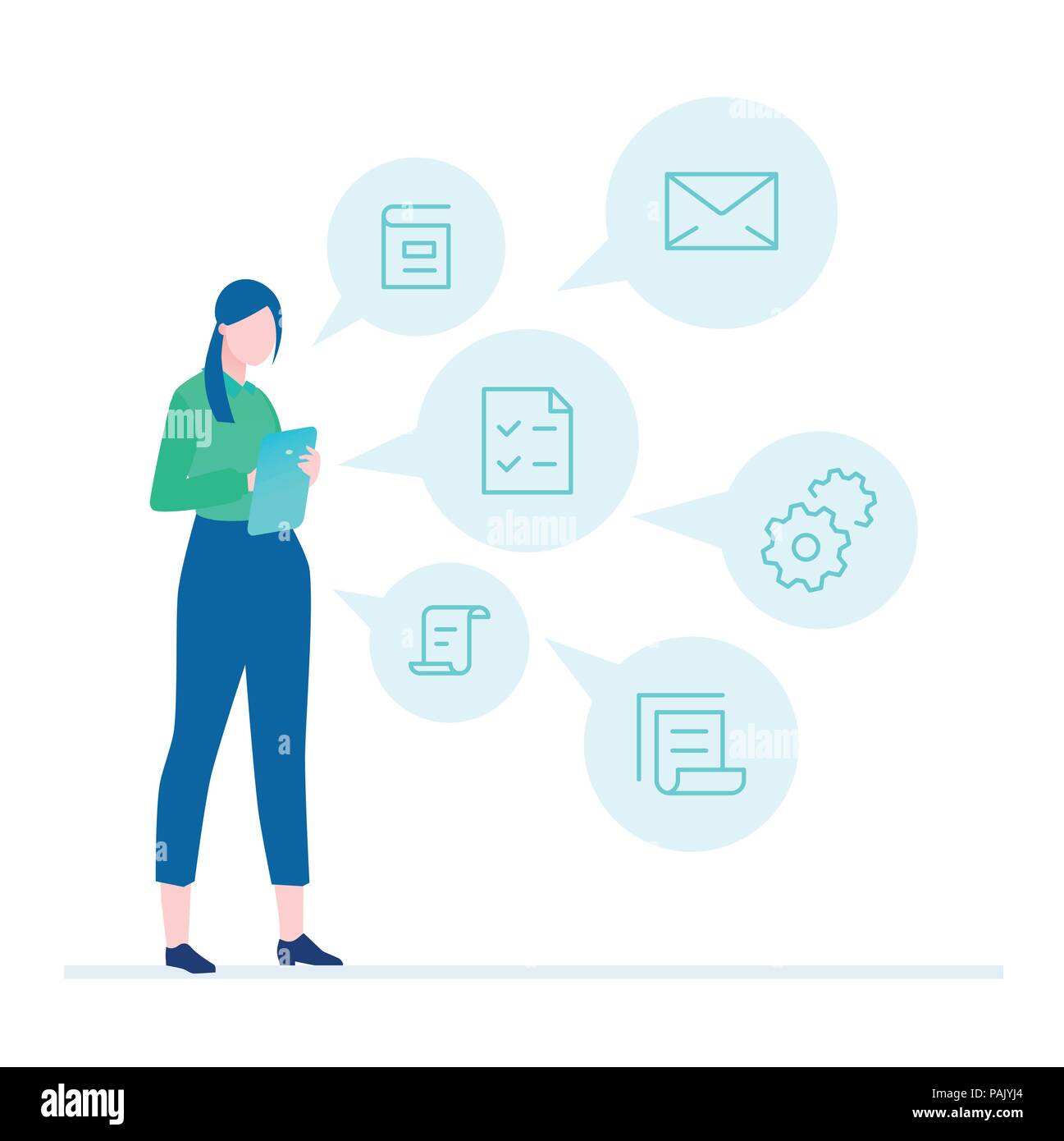 Multitasking - flat design style illustration Stock Vector Image & Art ...