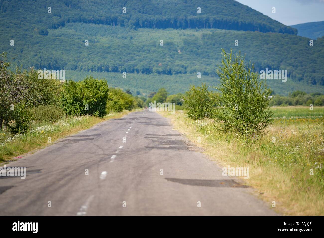 Ukrainian country road at summer. Carpathian Mountains in Ukraine Stock ...
