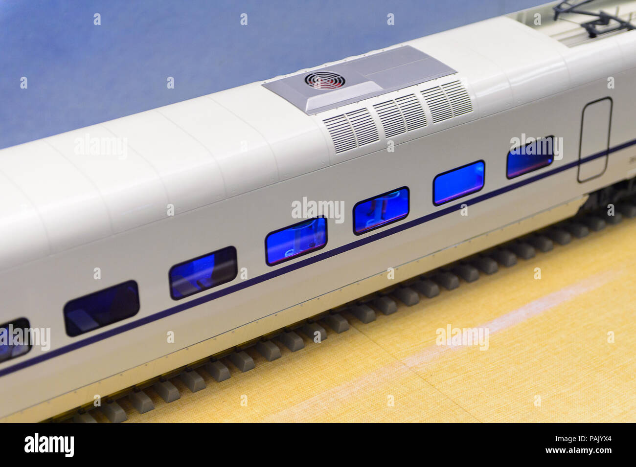 BEIJING, CHINA - APR 6, 2016: High-speed train CRH3 model at the ...