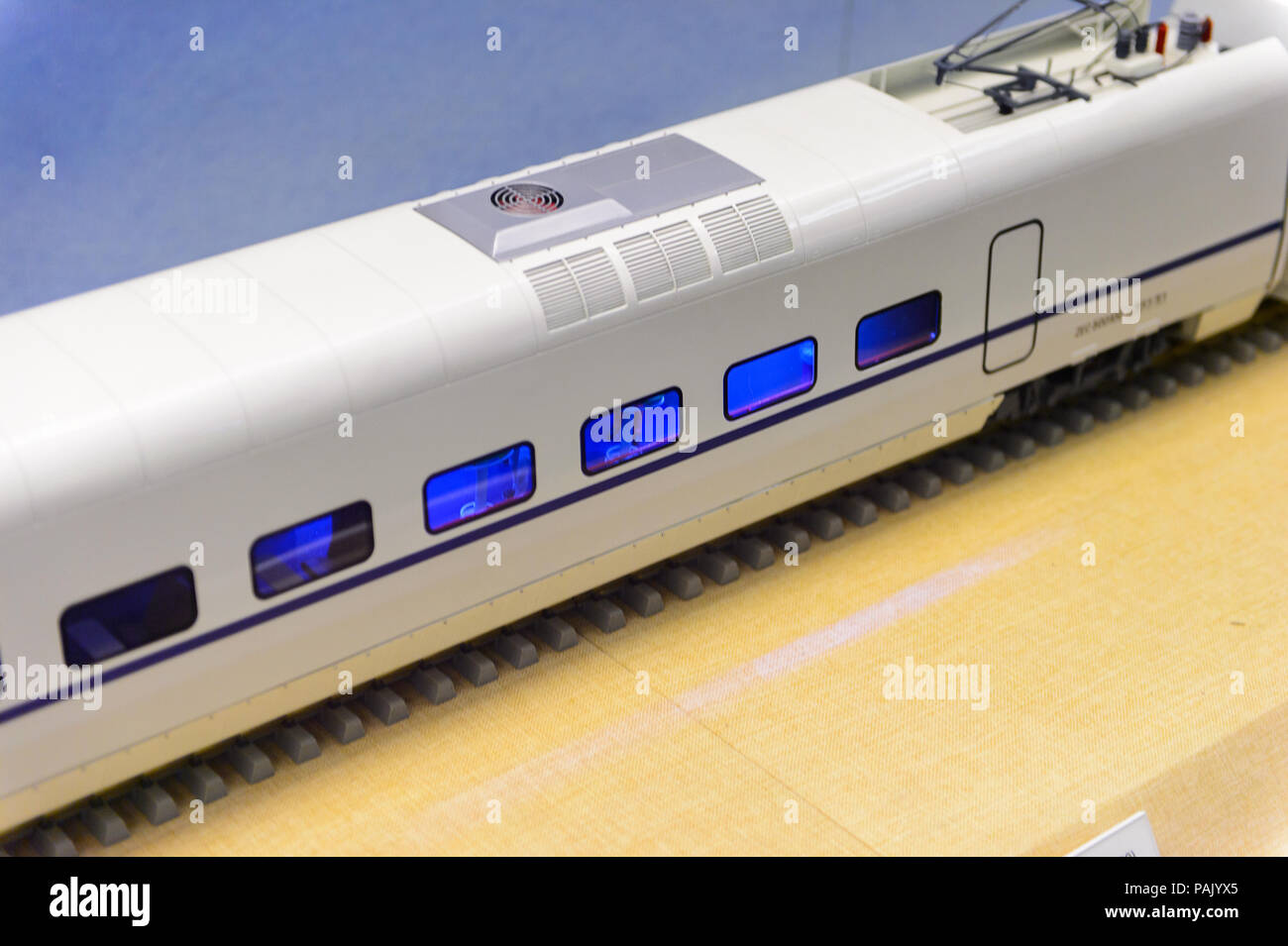 BEIJING, CHINA - APR 6, 2016: High-speed train CRH3 model at the ...