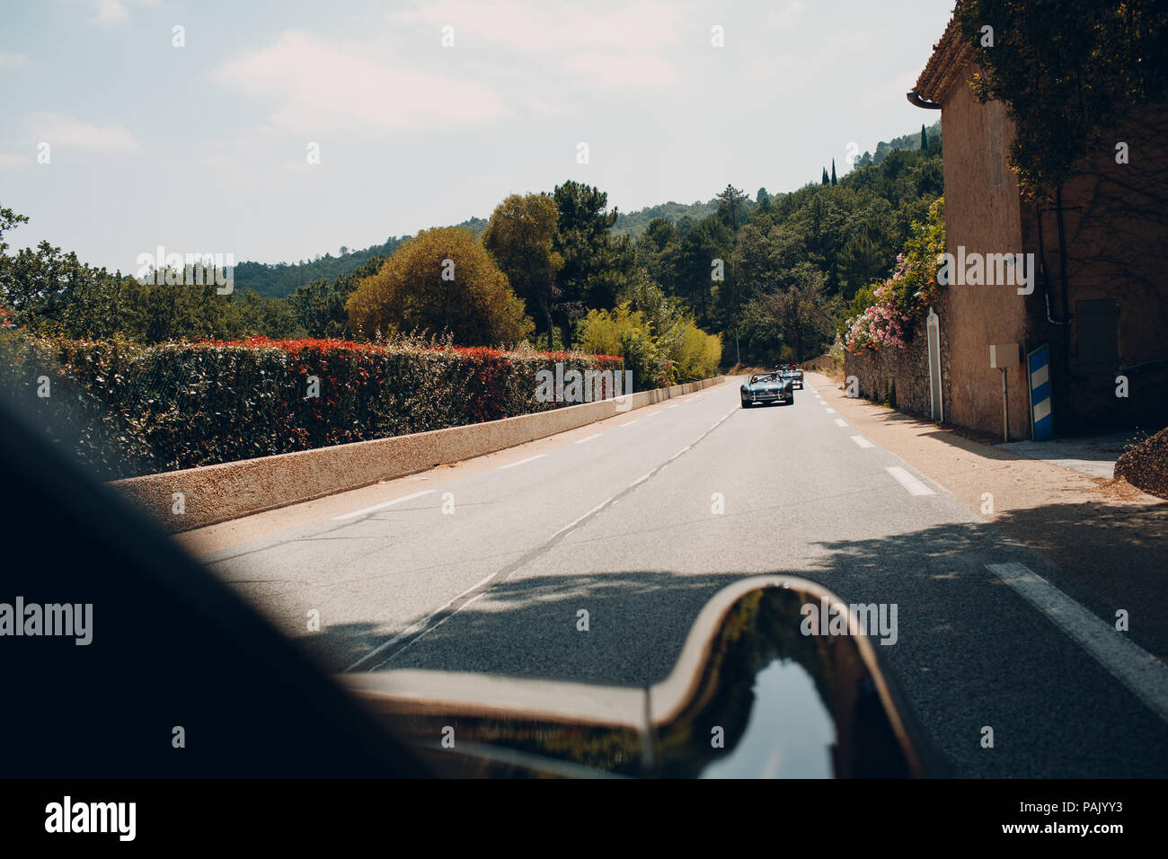 Retro car rally. French riviera. Nice - Cannes - Saint-Tropez Stock ...